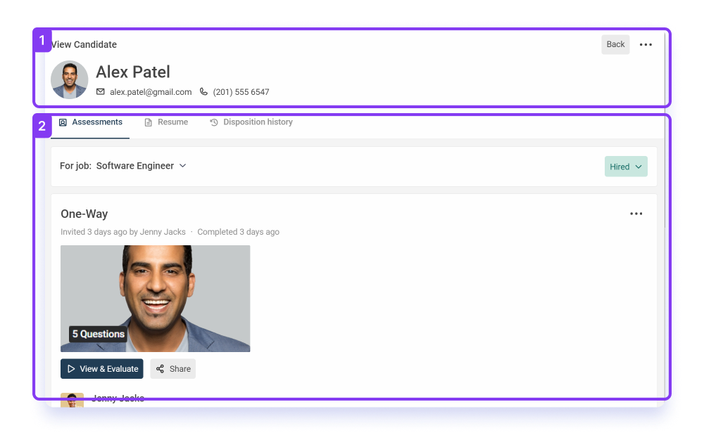 View candidate page – Spark Hire