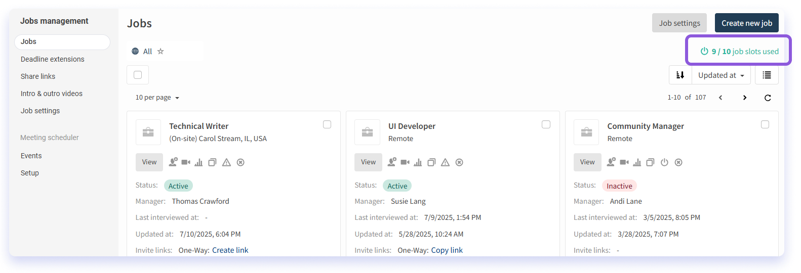 Job slots – Spark Hire