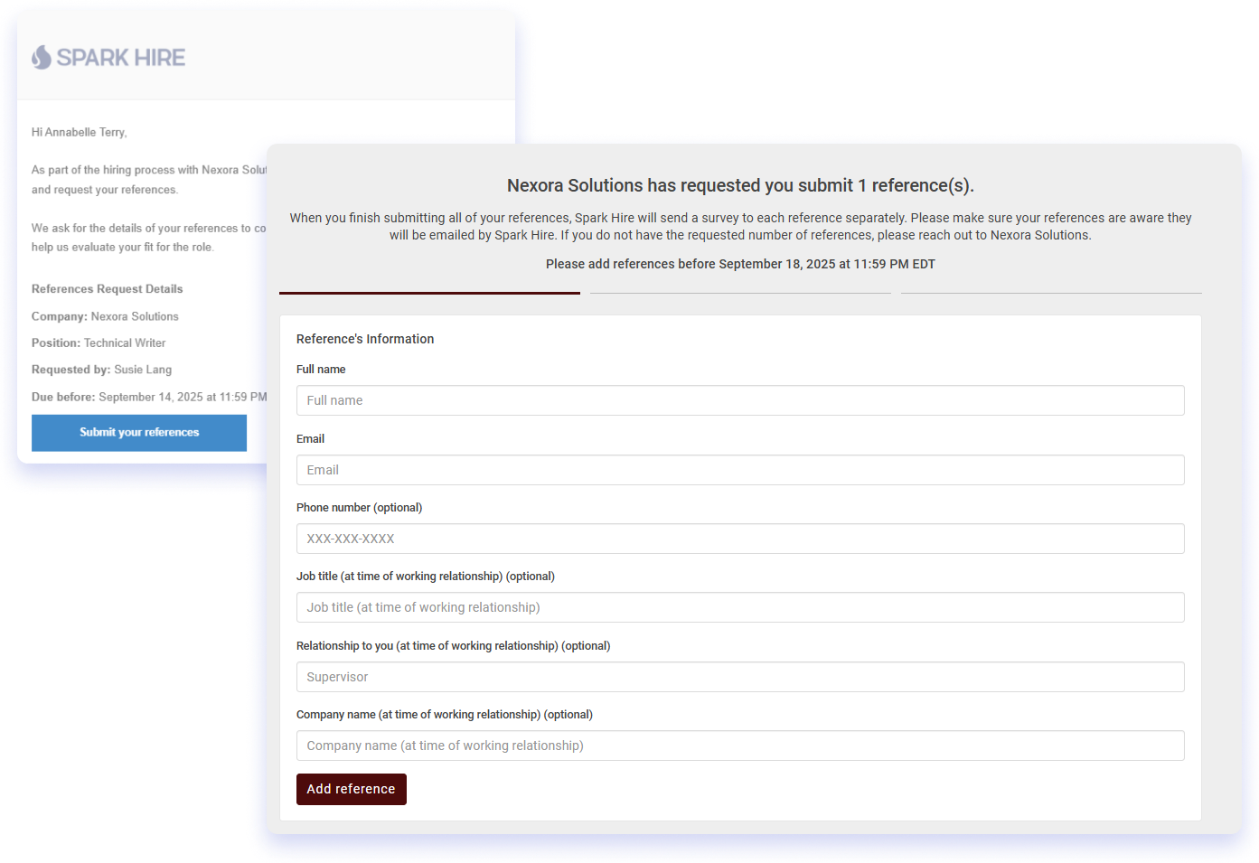 Request Reference Checks – Spark Hire