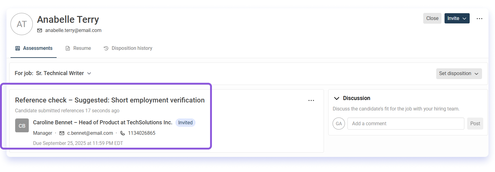 Request Reference Checks – Spark Hire