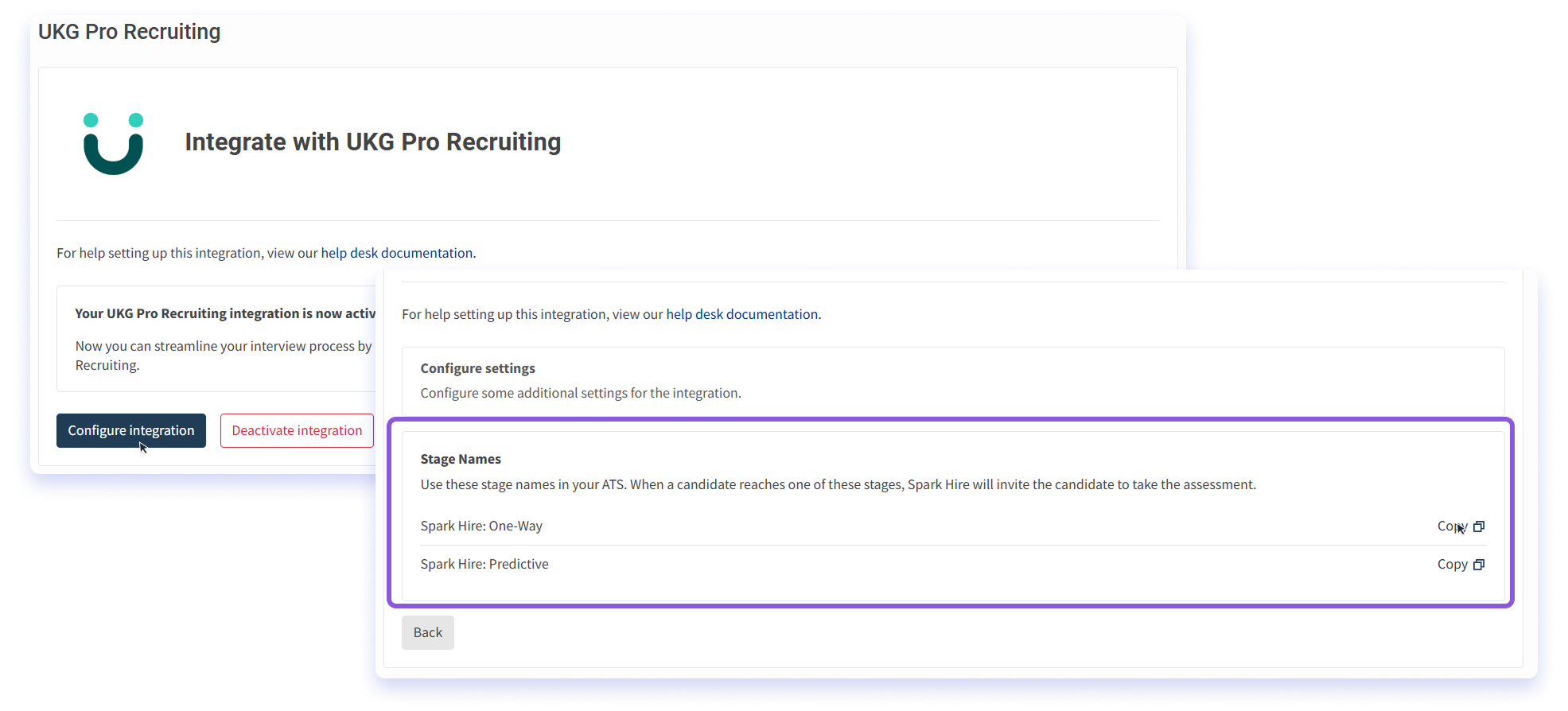 Integration with UKG Pro Recruiting – Spark Hire
